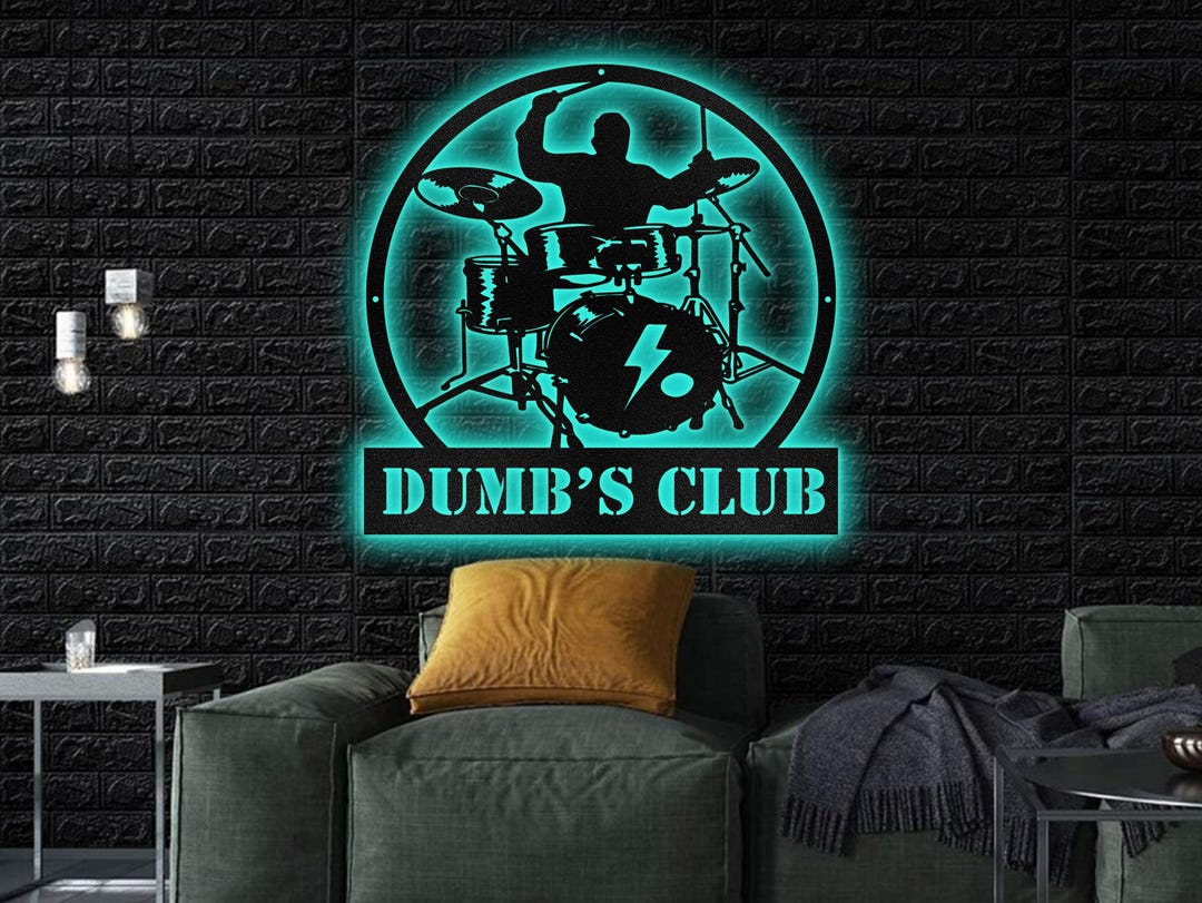 Custom Drum Metal Sign With LED Lights, Personalized Drummer Name Sign ...
