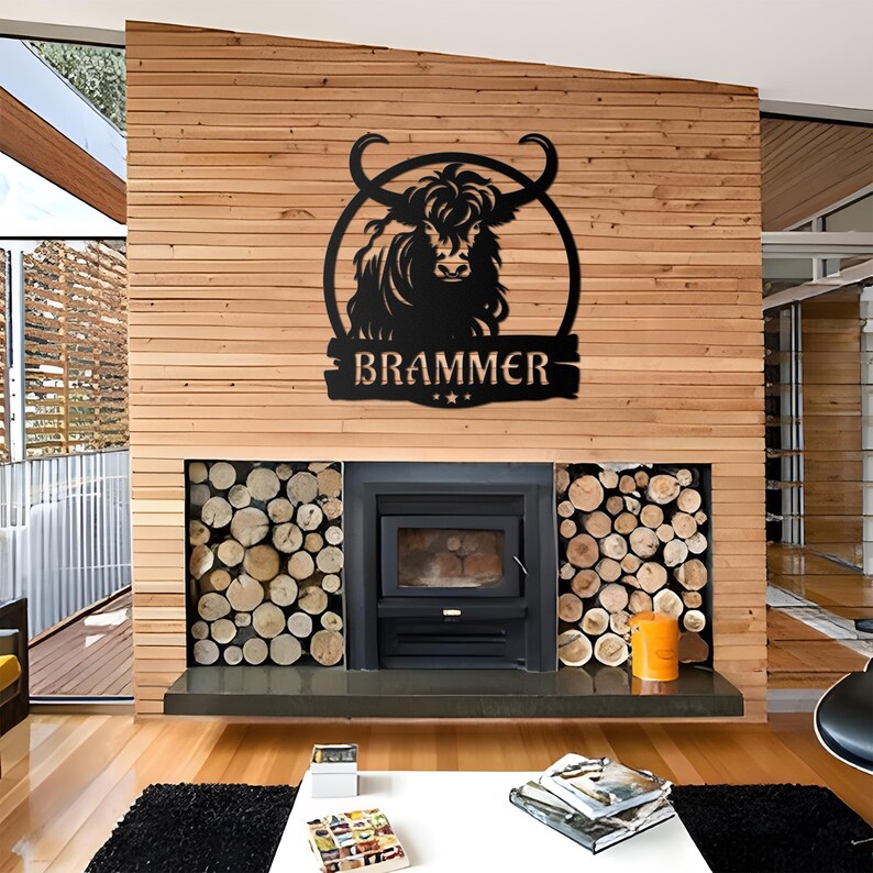 Custom Highland Cow Cuttable Metal Wall Art With Led Lights ...