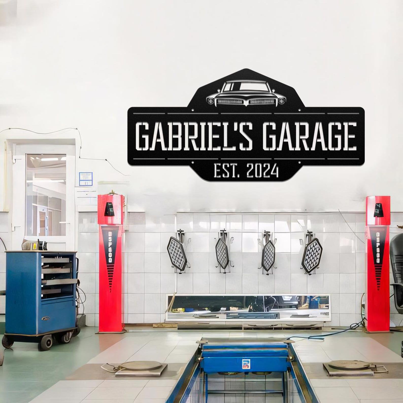 Custom Garage Sign, Personalized Garage Signs, Metal LED Garage Signs ...