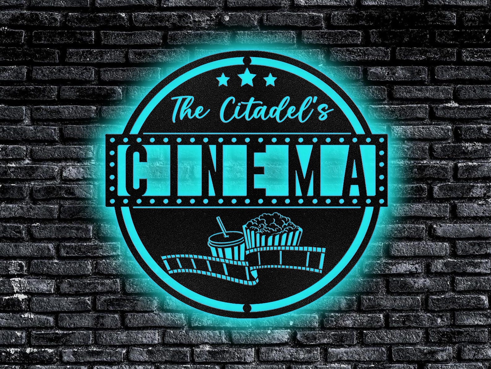 Personalized Home Theater Metal Sign,home Theater Metal Wall Art,family ...