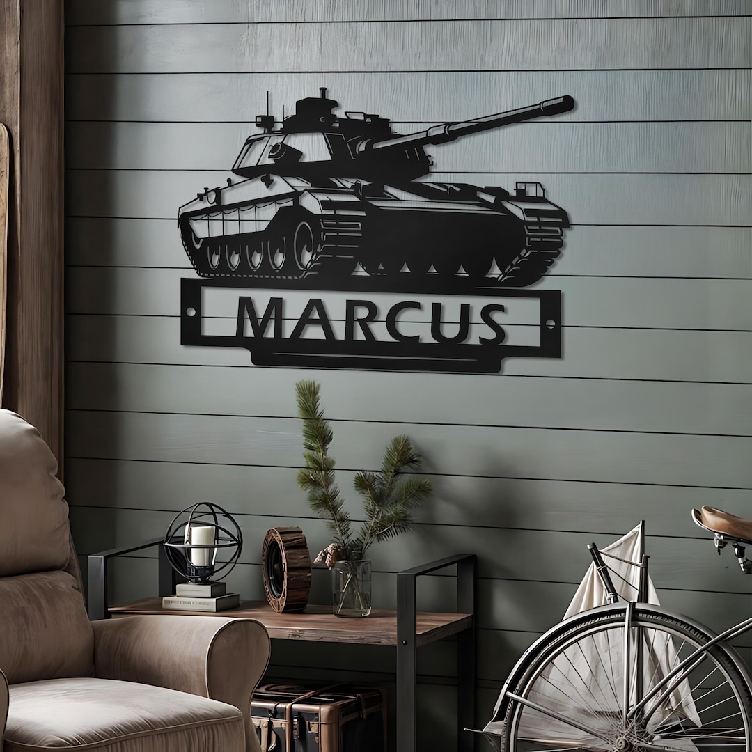 Custom US Military Tank Metal Sign With LED Lights, Personalized US ...
