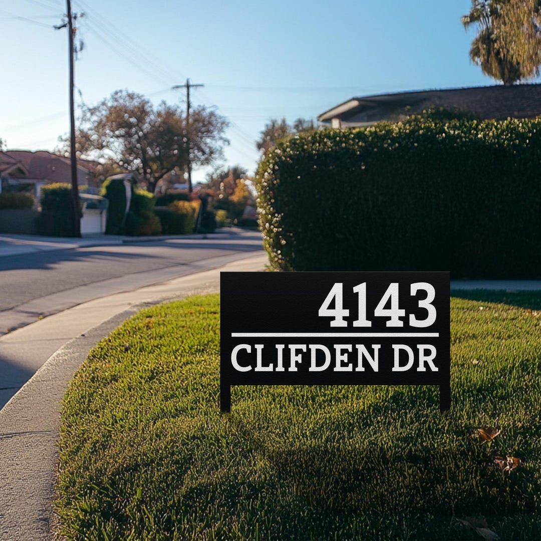 Custom Lawn Address Sign,metal House Numbers for Yard,personalized ...