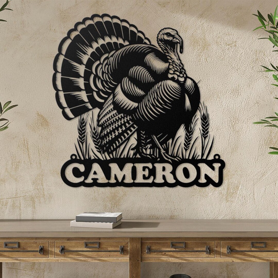 Custom Wild Turkey Farmhouse Metal Wall Art LED Light Personalized ...