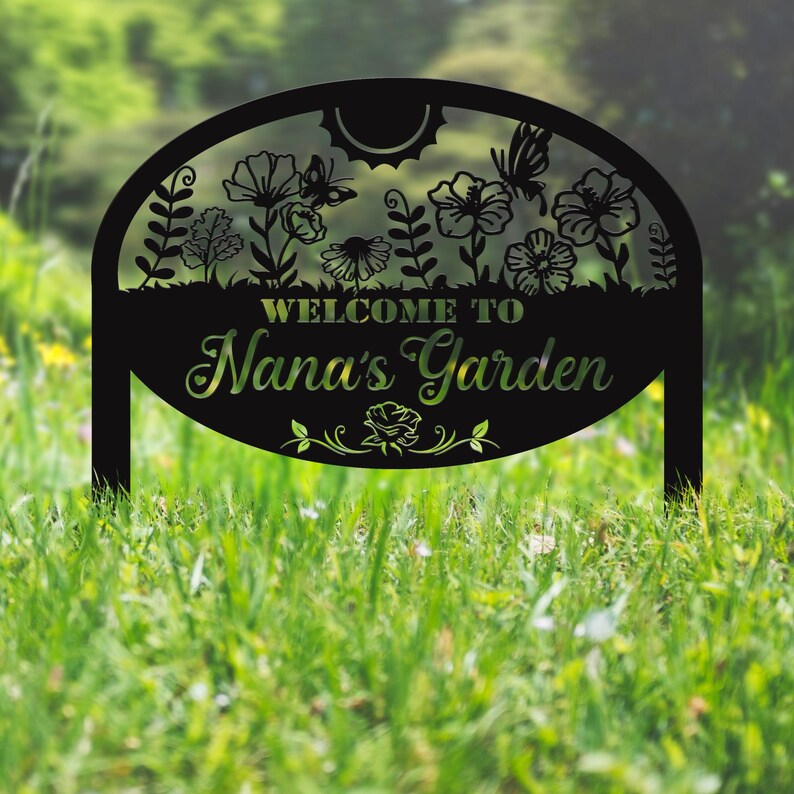 Custom Garden Sign Personalized Garden Name Sign Metal Garden Sign for ...