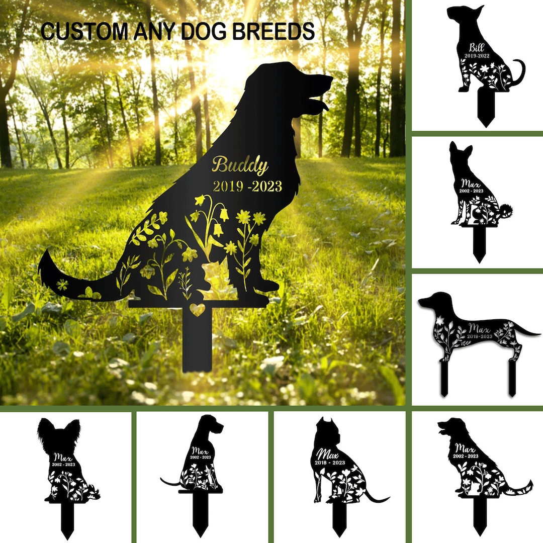 Custom Dog Memorial Stake, Metal Stake, Personalized Memorial Dog Metal ...