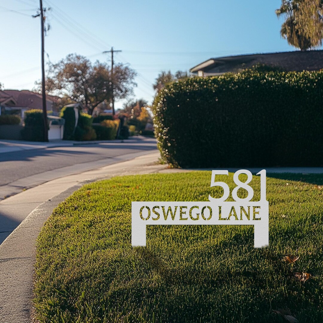 Personalized Metal Address Stake, Modern Address Sign, Custom House ...