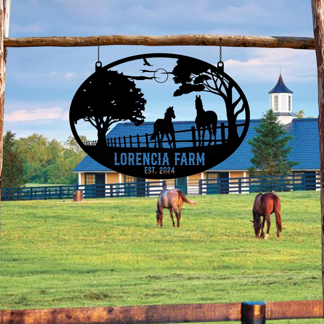 Horse Ranch Sign, Metal Farm Sign, Ranch Sign, Farm Sign, Personalized ...
