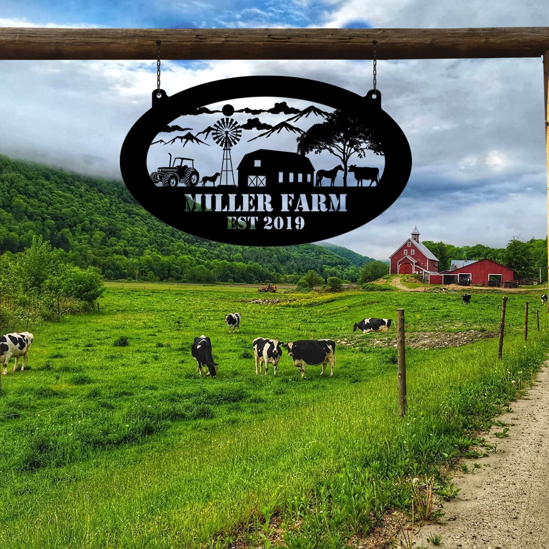 Custom Your Farm Metal Sign Art, Design Your Own Farm Gate Sign ...
