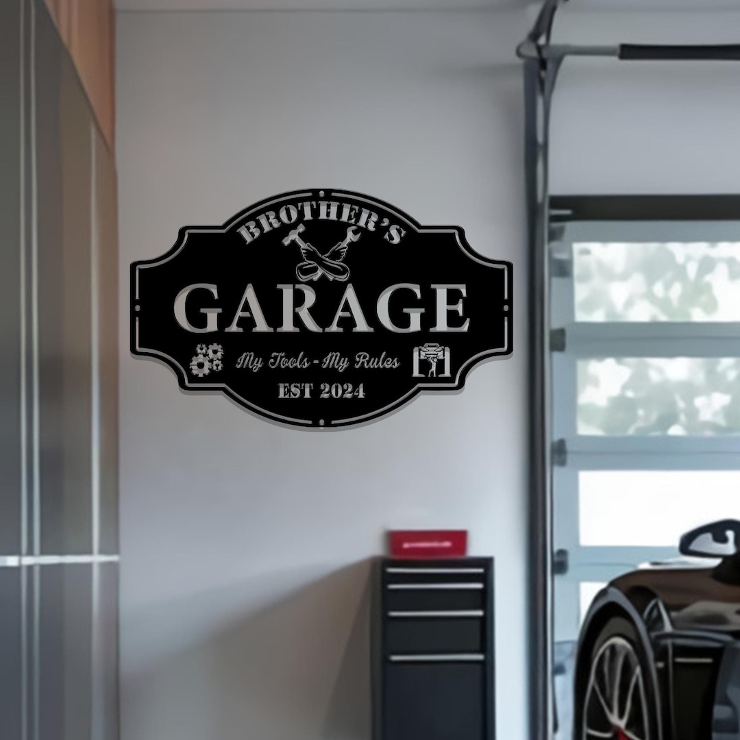 Personalized Fathers Day Sign Workshop Sign Wall Art Papas Work Shop ...