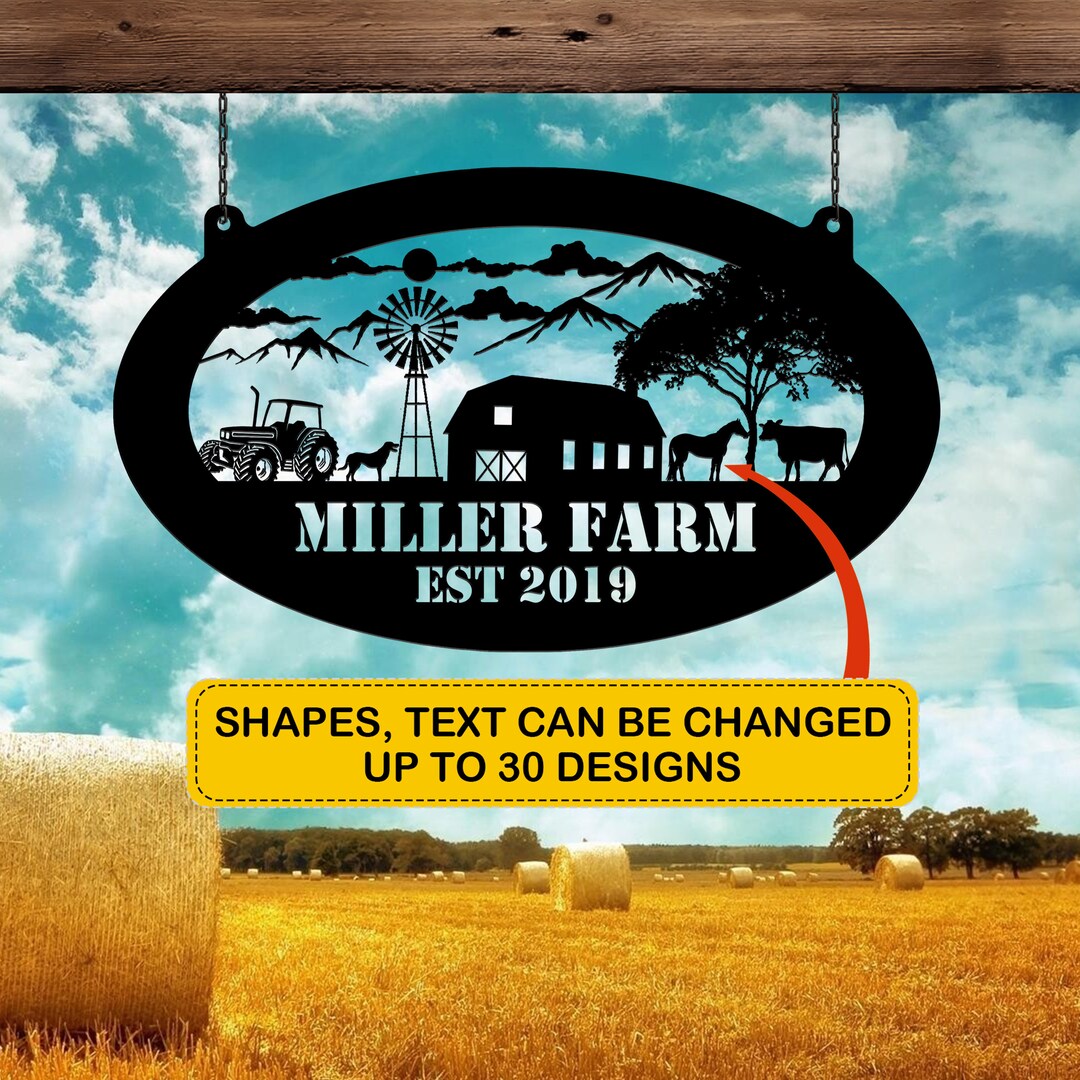 Custom Your Metal Farm Sign, Design Your Own Farm Sign, Farmhouse Metal ...