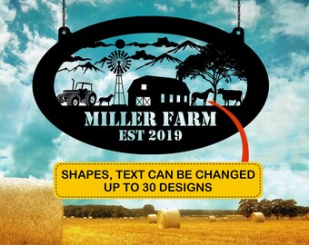 Personalized Your Metal Farm Sign, Farmhouse Metal Sign, Custom Ranch ...