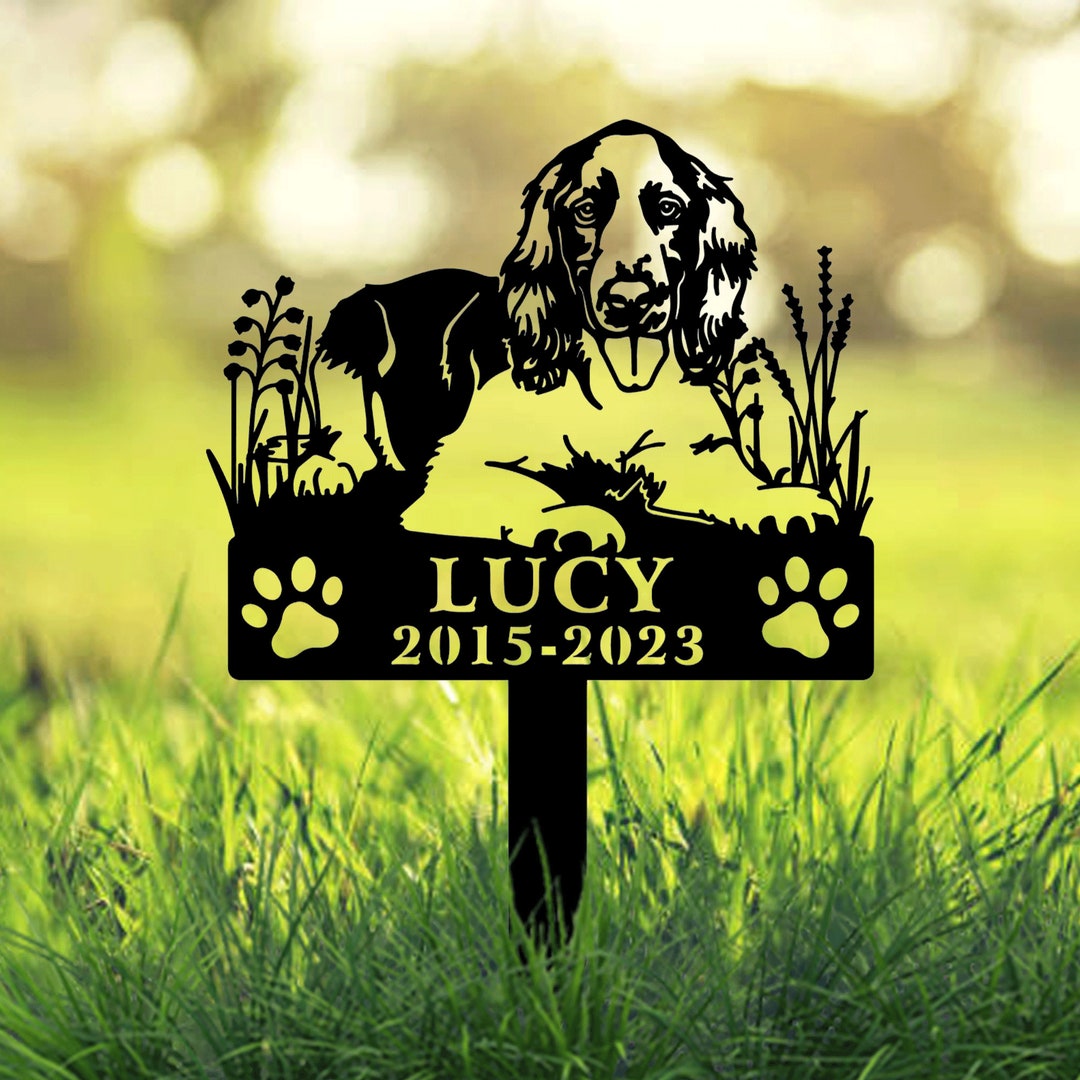 English Springer Spaniels Dog Sign Dog Memorial Stake, Metal Stake ...