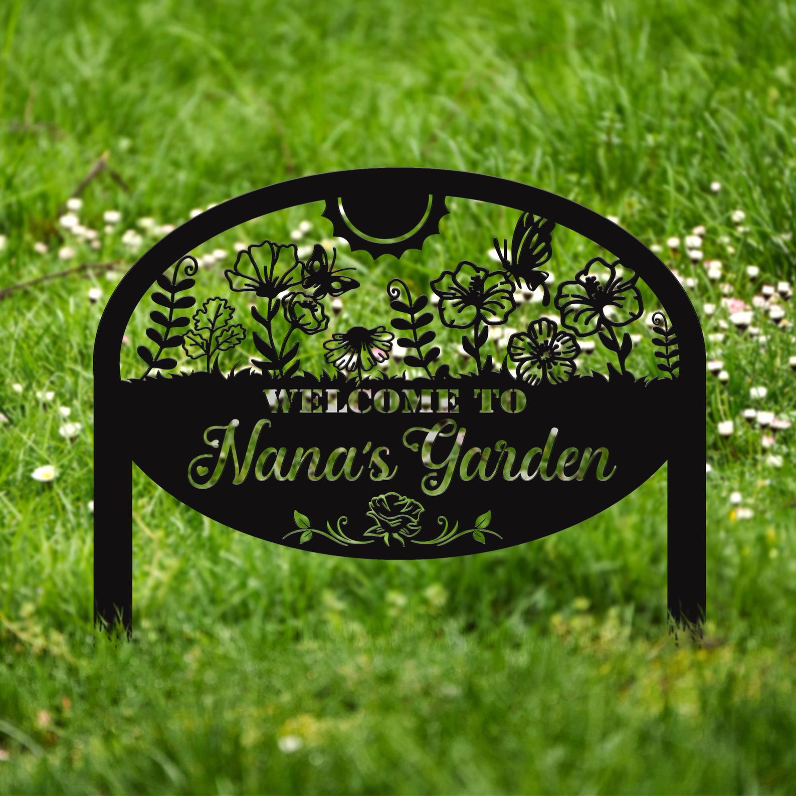 Custom Garden Sign Personalized Garden Name Sign Metal Garden Sign for ...