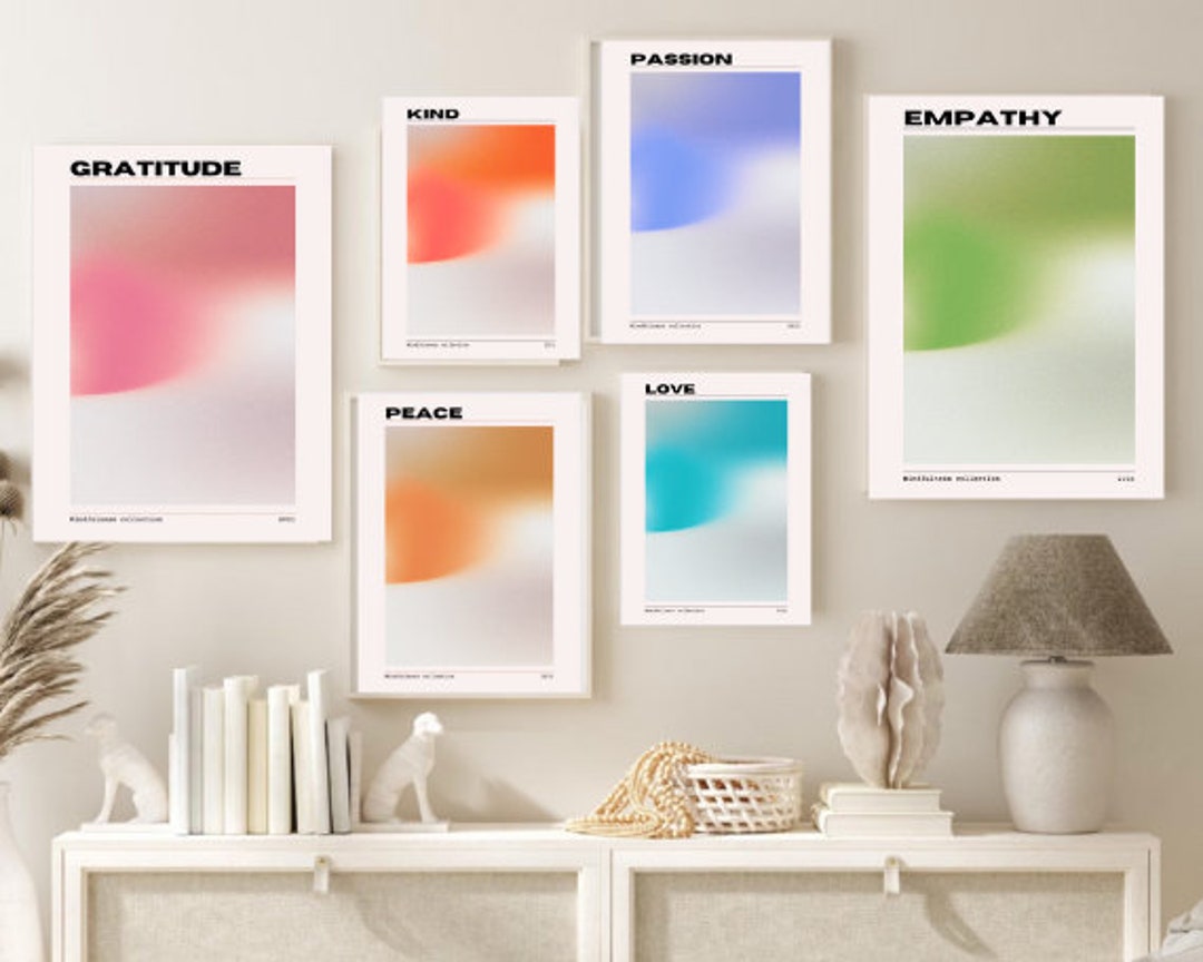 6 Set of Wall Art Aesthetic Poster - Etsy