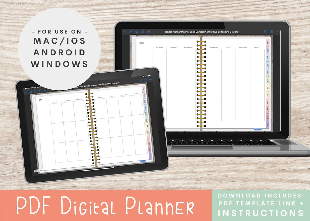 Digital Planner Ipad, Goodnotes, Xodo, Windows, Android, Undated ...