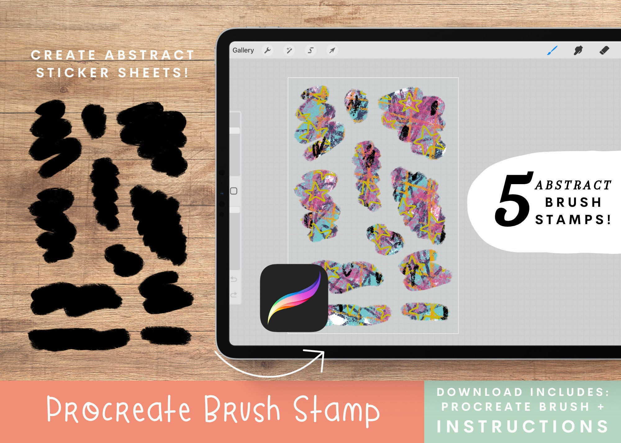 Abstract Procreate Planner Brush Stamps Shapes, Procreate Planner ...