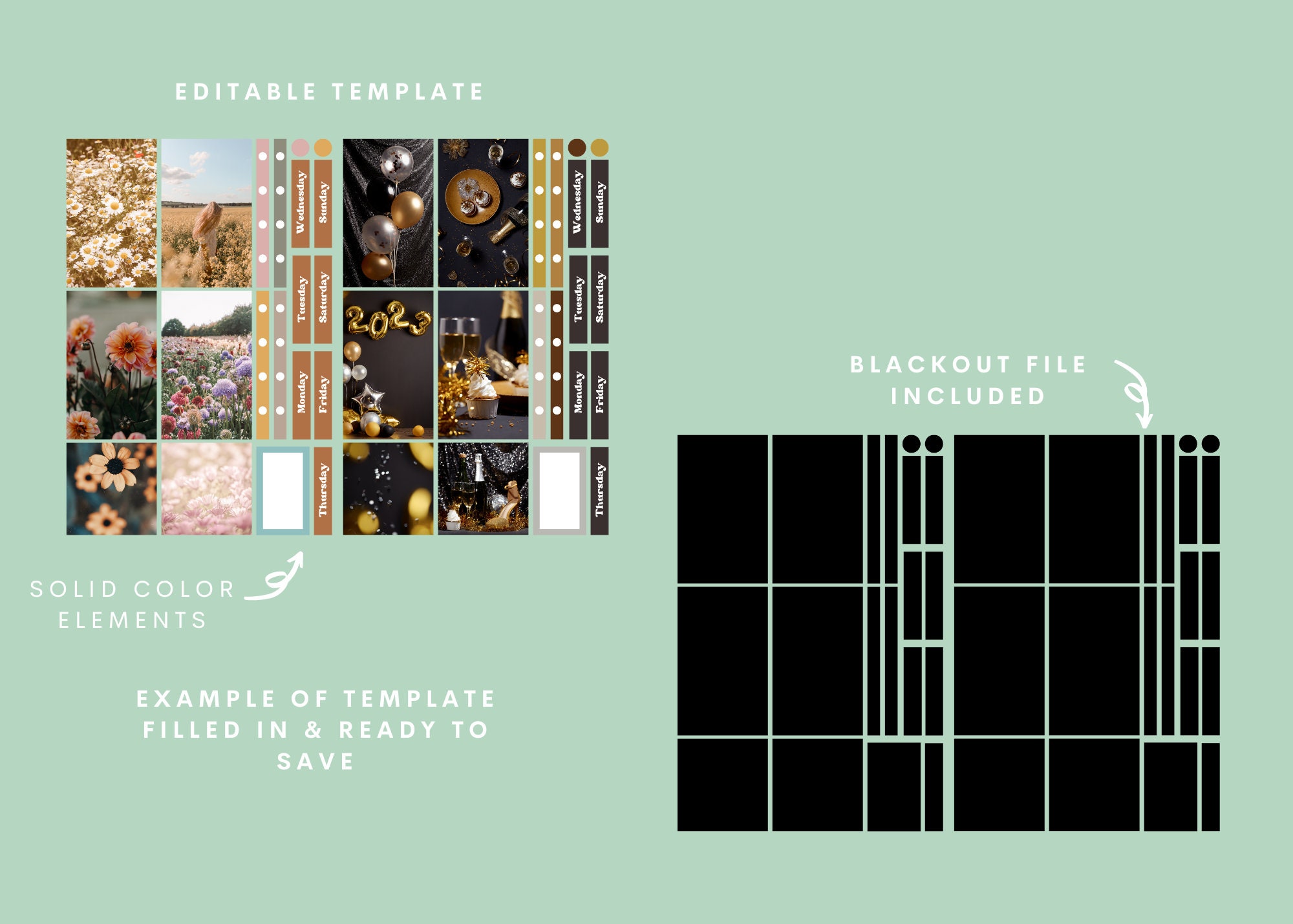 Canva Sticker Template for Cricut, Printable Happy Planner Stickers ...