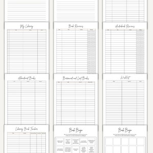 Printable Reading Planner and Journal Template - Reading Organizer ...