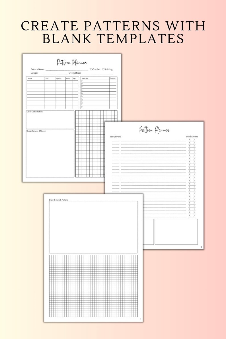 Printable Crochet and Knitting Planner - Organize Projects, Patterns ...