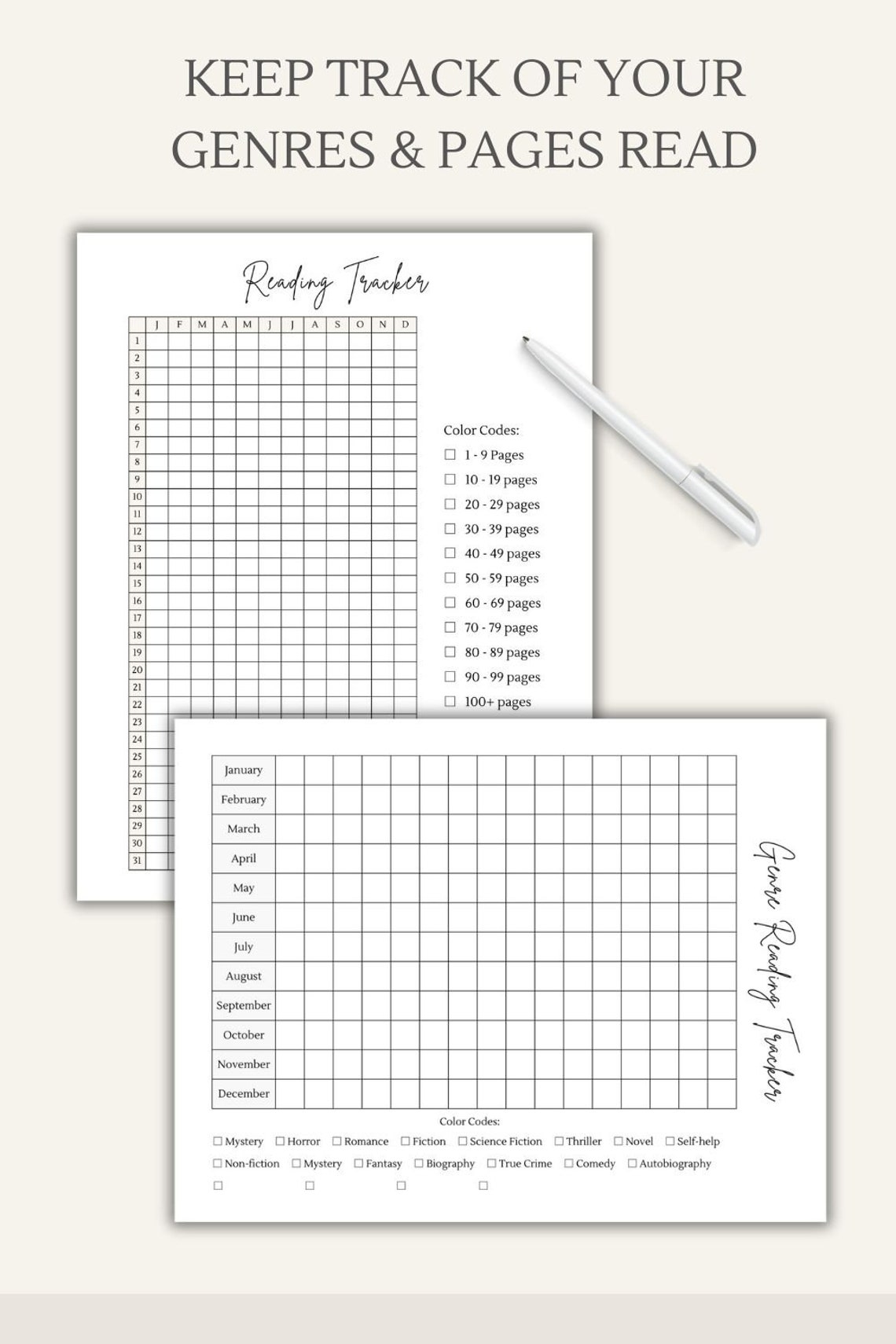 Printable Reading Planner and Journal Template - Reading Organizer ...