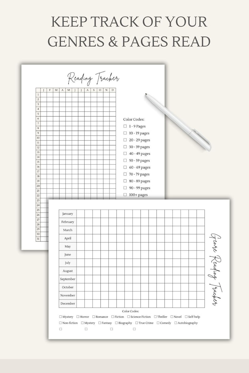 Printable Reading Planner and Journal Template - Reading Organizer ...