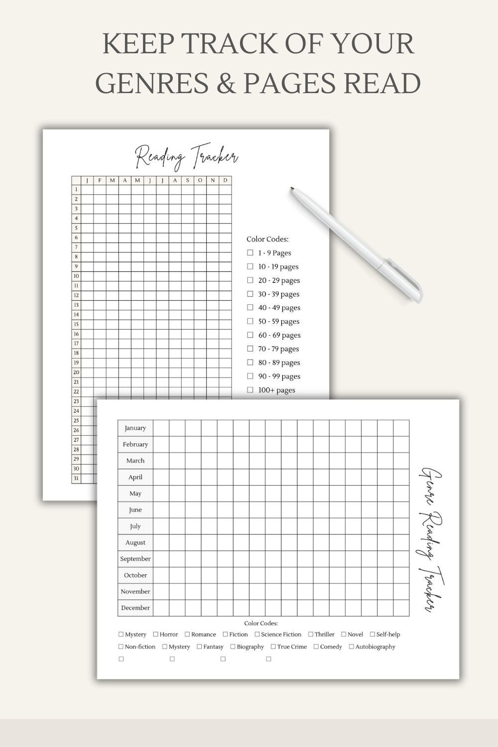 Printable Reading Planner and Journal Template - Reading Organizer ...