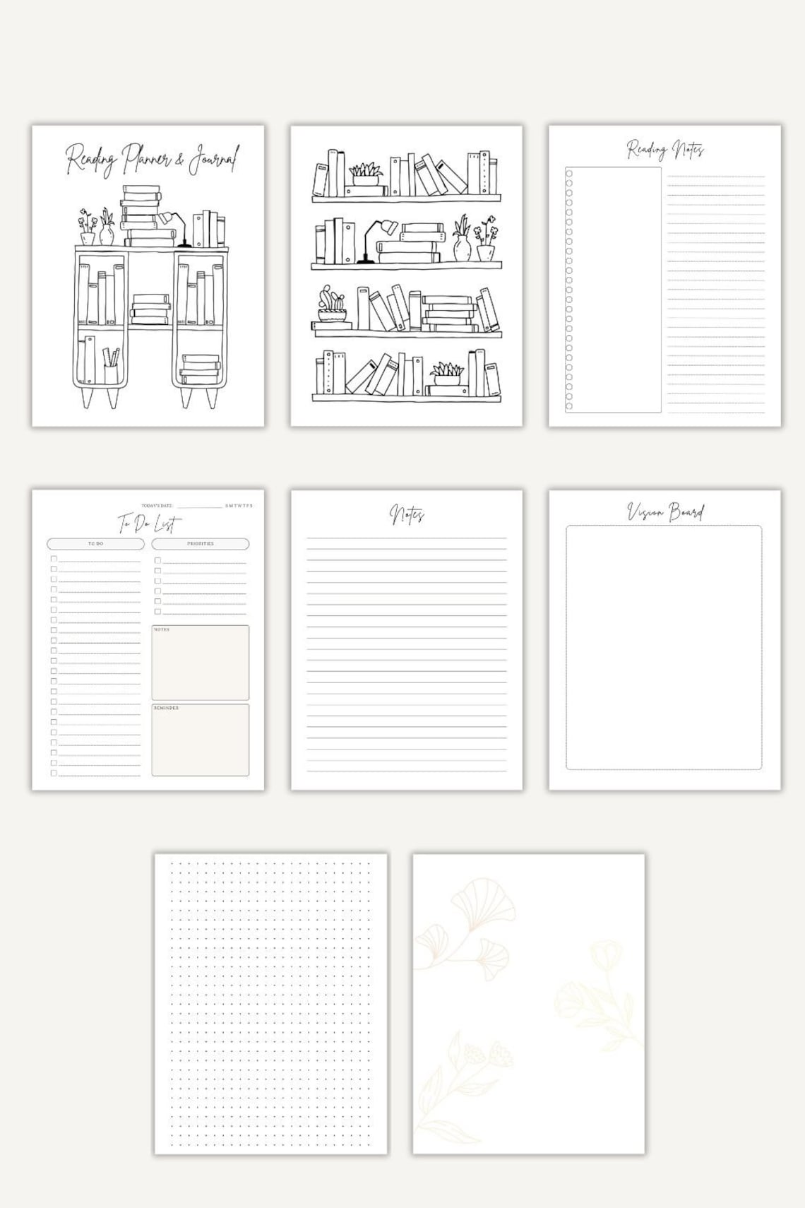 Printable Reading Planner and Journal Template - Reading Organizer ...