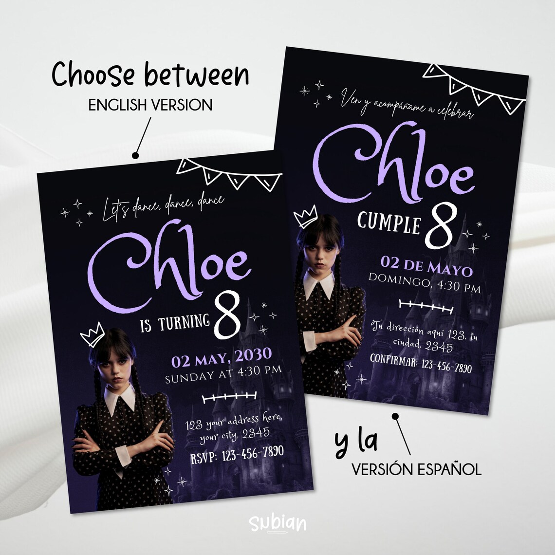 Editable Wednesday Birthday Invitation Template, Printable Birthday ...