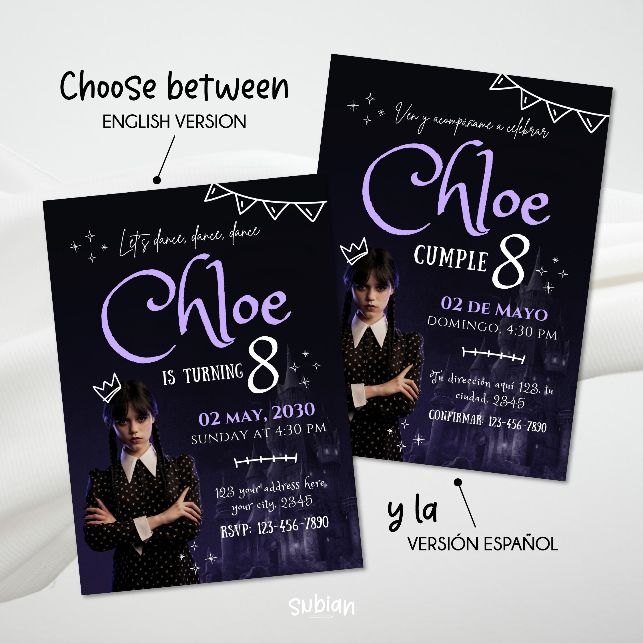 Editable Wednesday Birthday Invitation Template, Printable Birthday ...