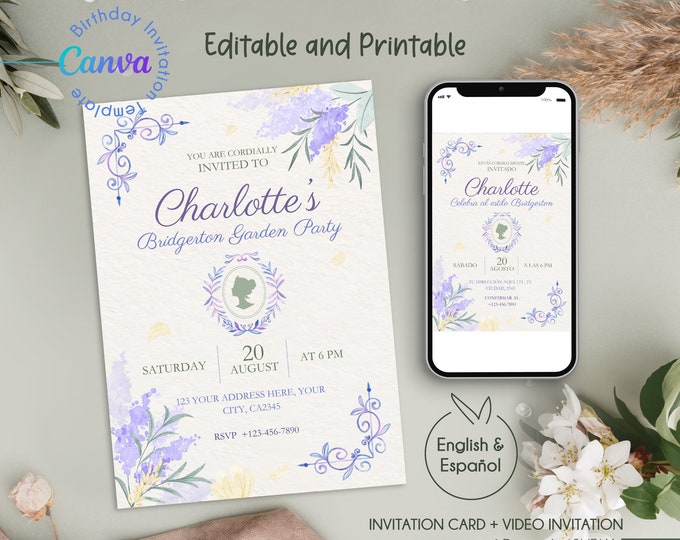 Bridgerton Party Invitation - Tea Party - Lady Whistledown - Society ...