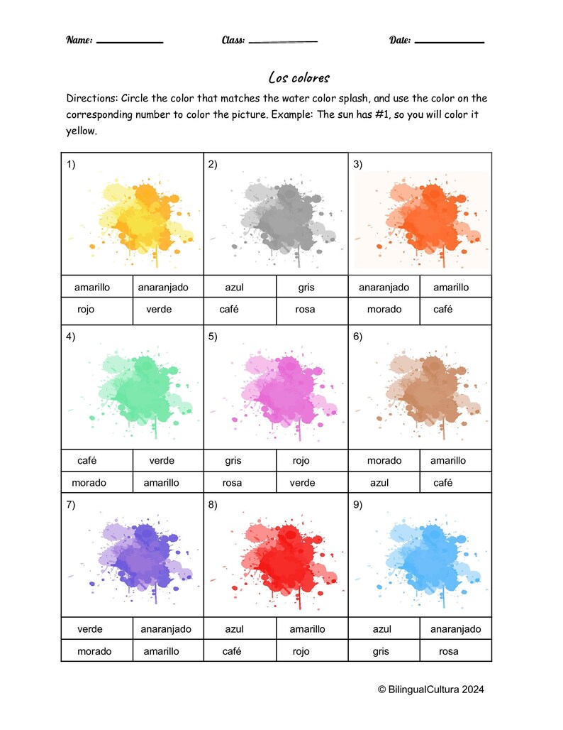 Worksheets for Your Kids to Learn the Colors in Spanish During Summer ...