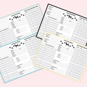 Printable Dog Records Planner, Vaccination Tracker, A4/letter, Pet ...