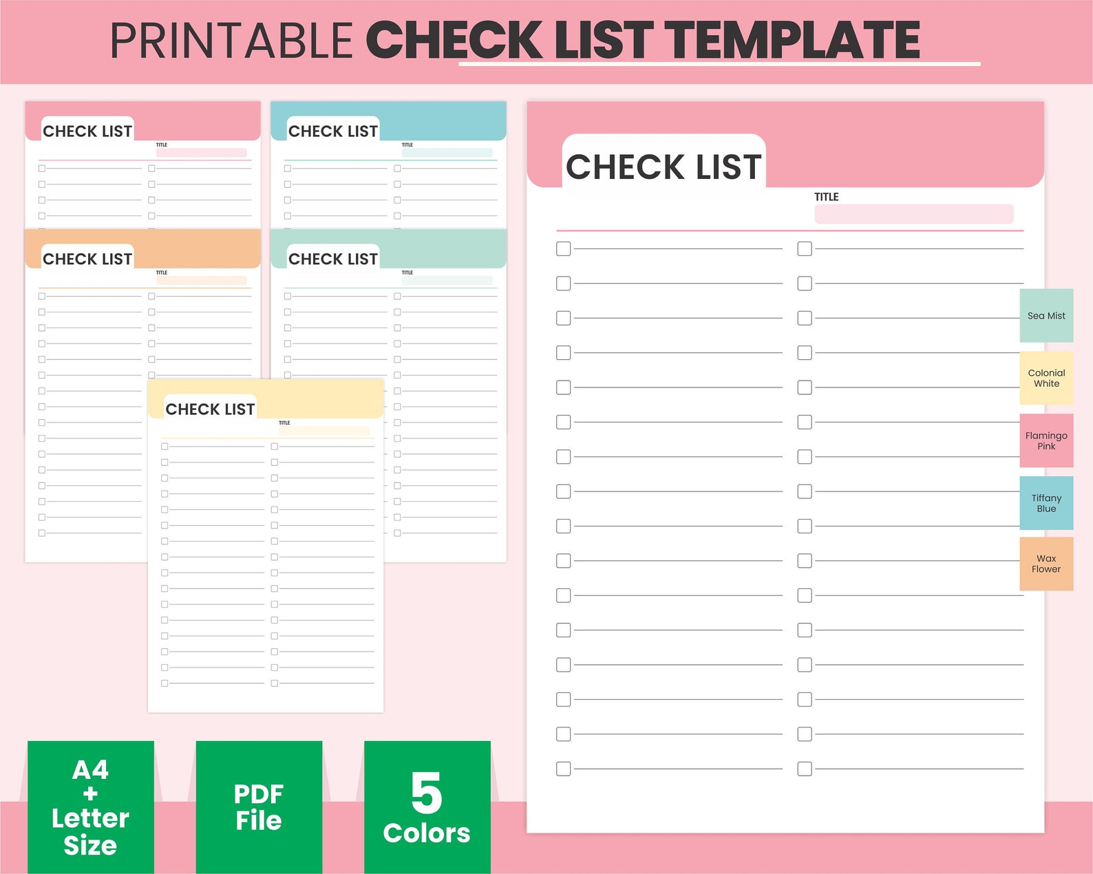 Printable Checklist Template, Planning Pages for Students, Simple List ...