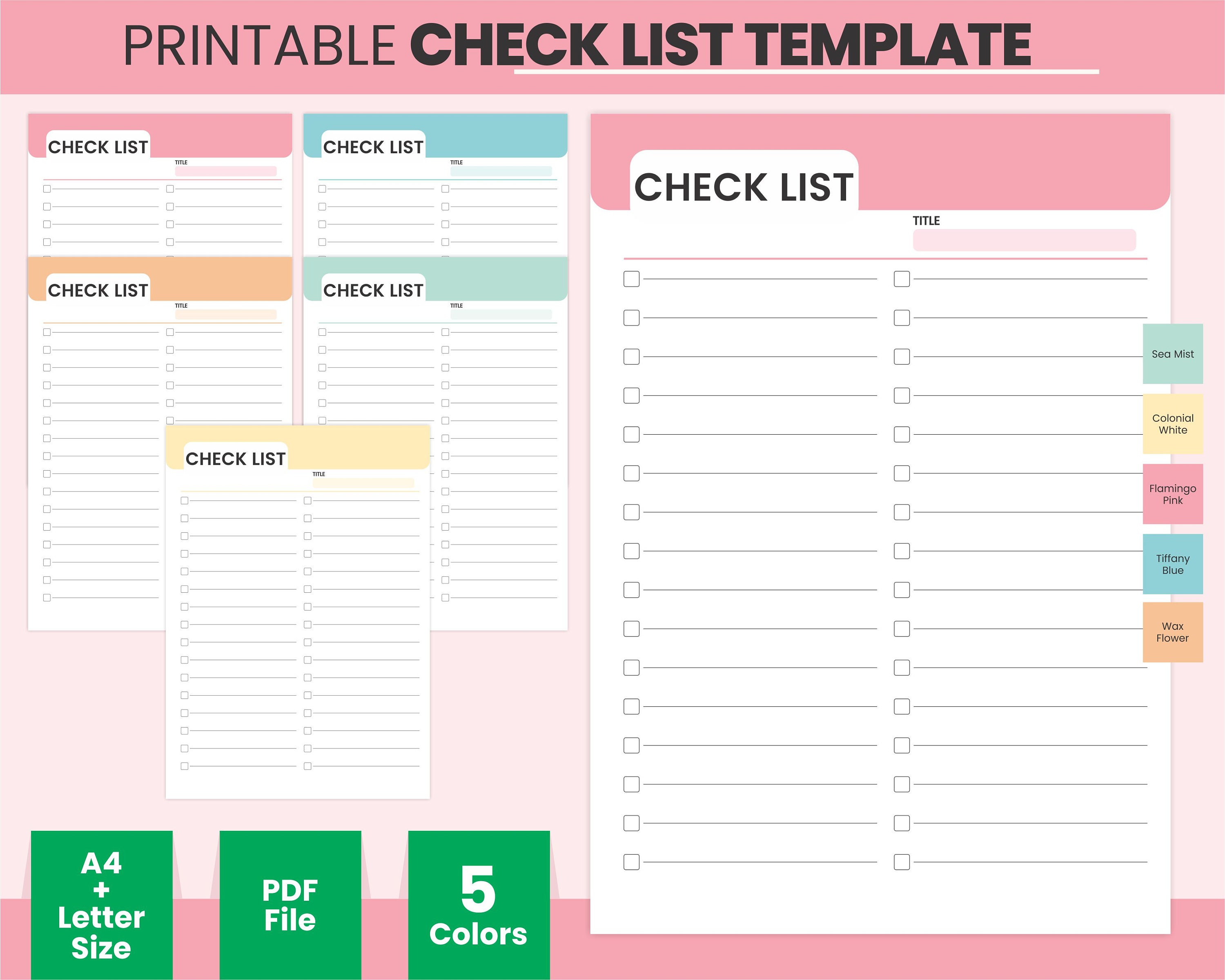 Printable Checklist Template, Planning Pages for Students, Simple List ...