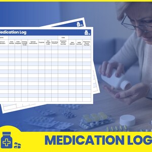 Medication Log Printable PDF | Daily Pill Tracker, Dosage Chart ...