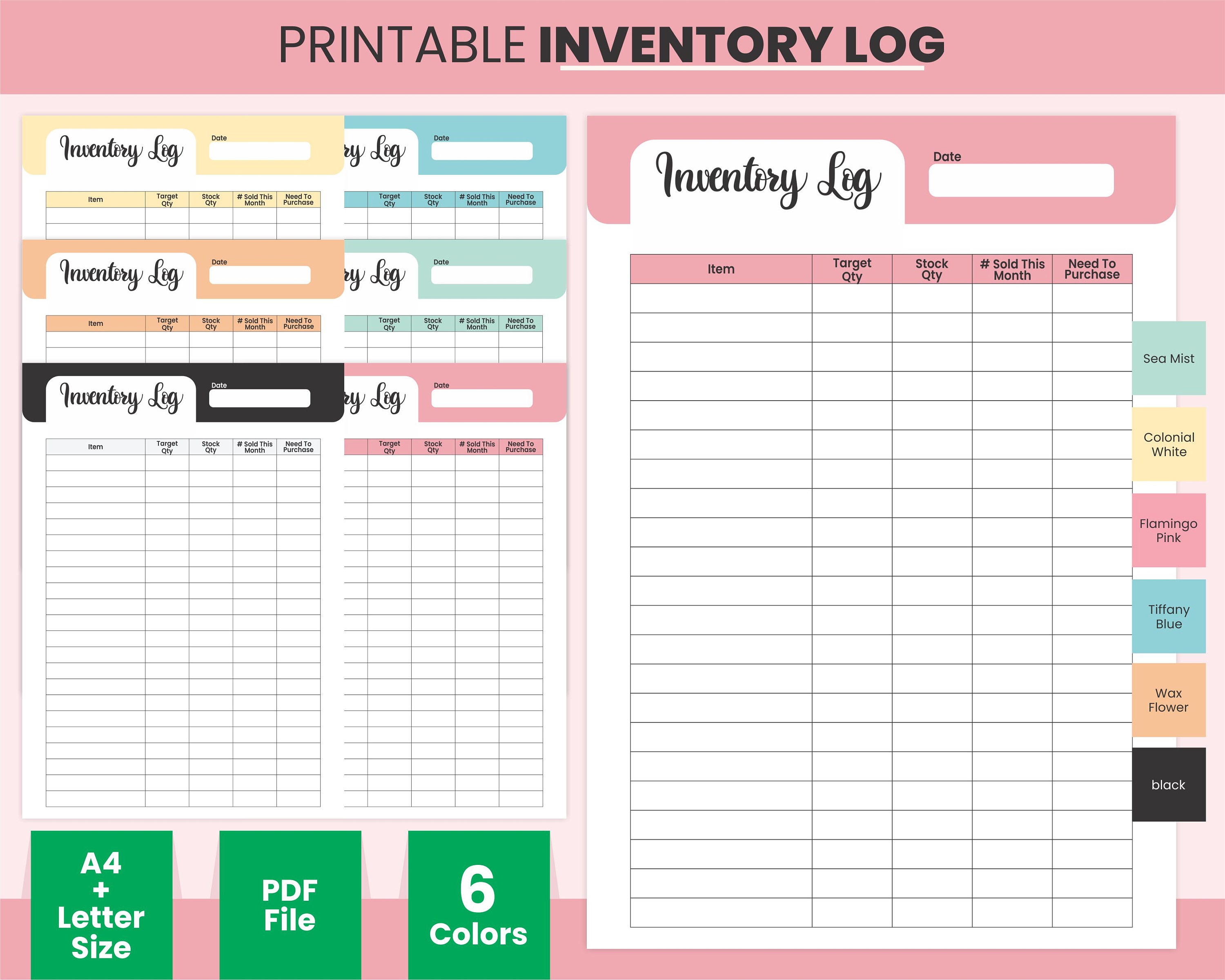 Printable Inventory Management Sheet, Product Inventory Tracker, Direct ...