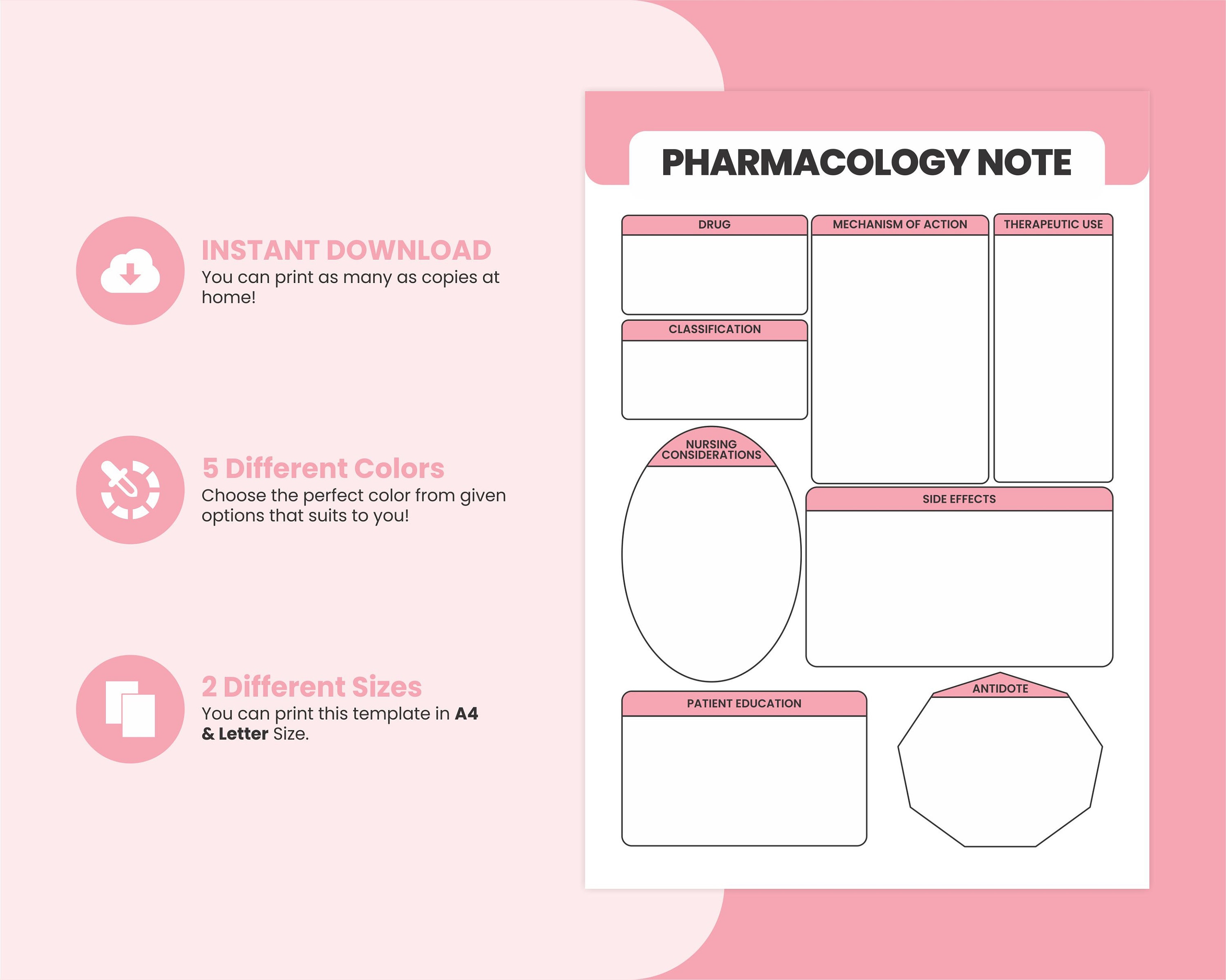 Printable Medical Nursing Pharmacology Notes Pdf Template, Nursing ...