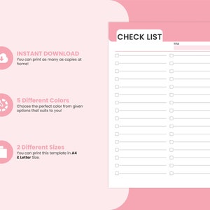 Printable Checklist Template, Planning Pages for Students, Simple List ...
