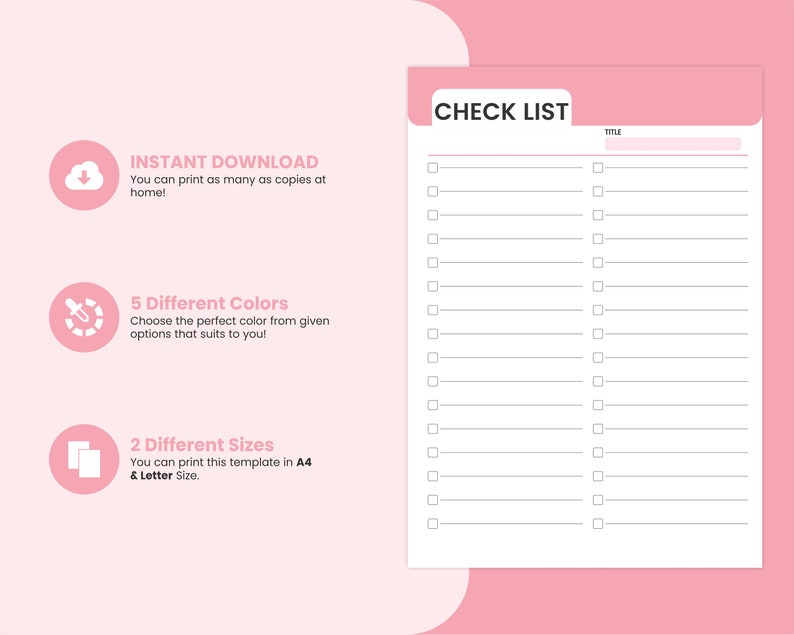 Printable Checklist Template, Planning Pages for Students, Simple List ...