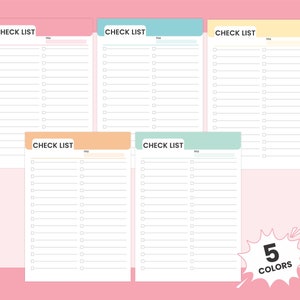 Printable Checklist Template, Planning Pages for Students, Simple List ...