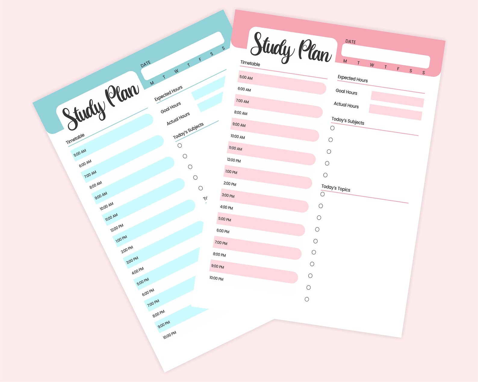 Printable Study Planner, Print at Home Study Plan, Student Planning ...