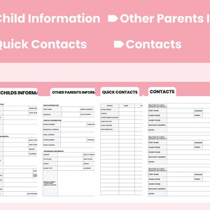 Printable Child Custody Planner, Co-parenting Schedule, Divorce Journal ...