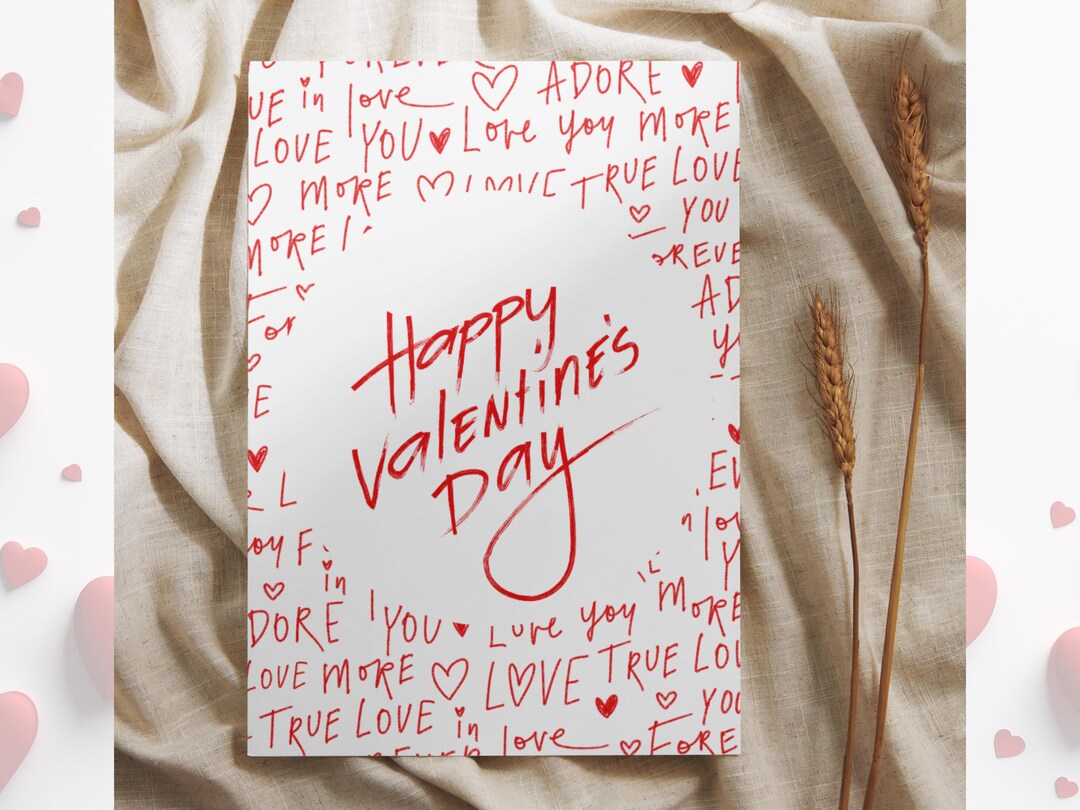 Happy Valentines Day Card Printable, Valentines Gift for Him, Simple ...