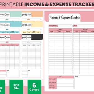 Income and Expense Tracker Printable | Monthly Budget Planner PDF ...