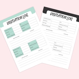 Printable Visitation Log Book, Digital Visitor Record Tracker, Guest ...