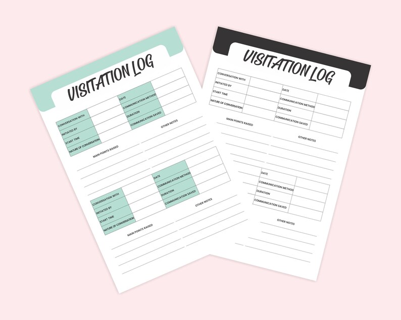 Printable Visitation Log Book, Digital Visitor Record Tracker, Guest ...