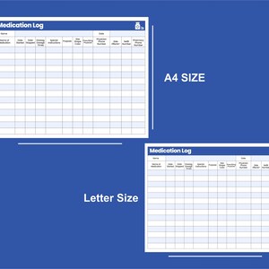 Medication Log Printable PDF | Daily Pill Tracker, Dosage Chart ...