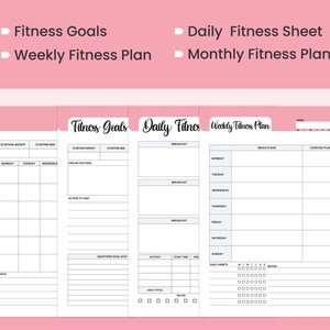 Printable Daily Fitness Tracker, Goal Setting Workbook, Exercise ...