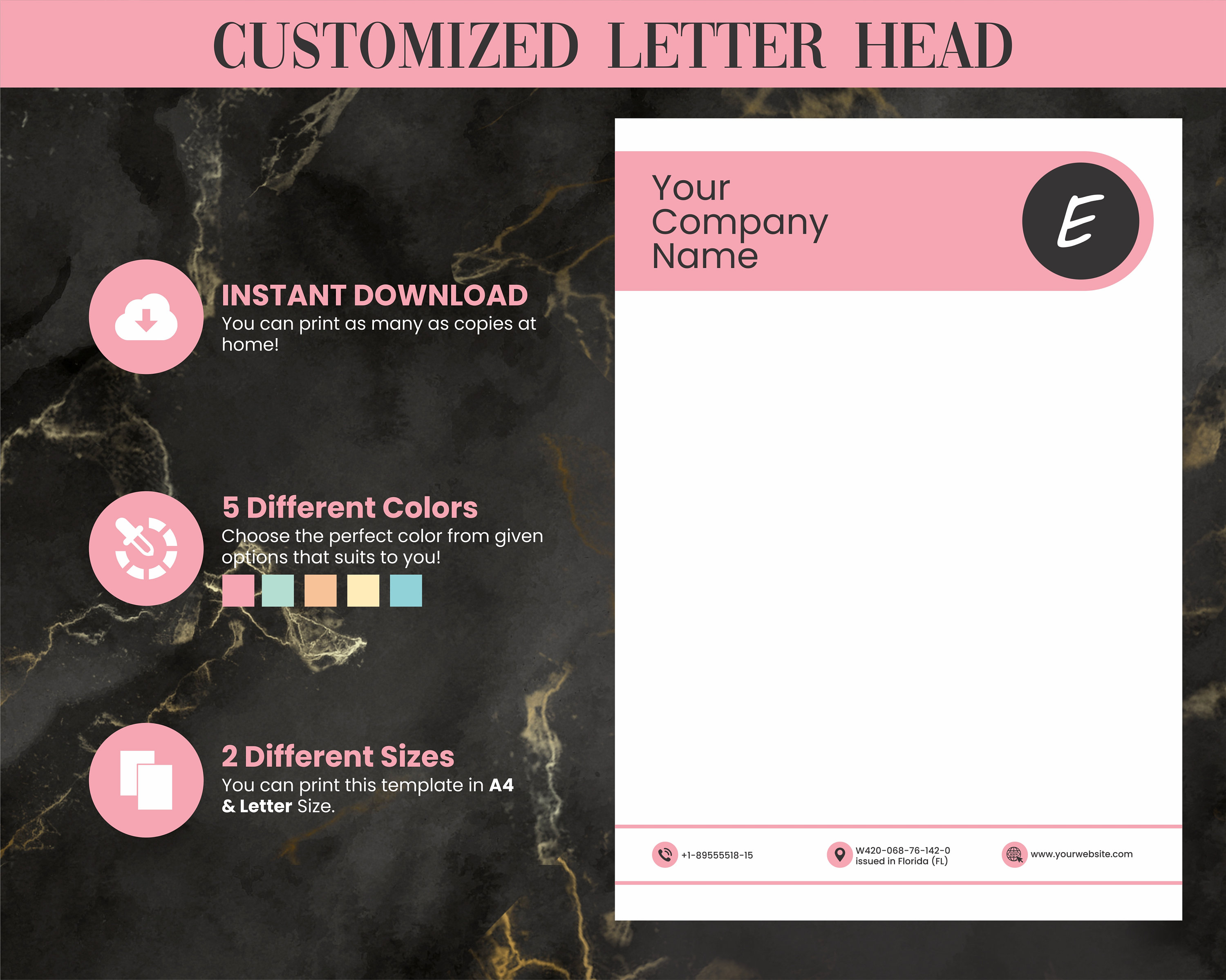 Personalized Custom Letterhead Design Professional Business Stationery ...