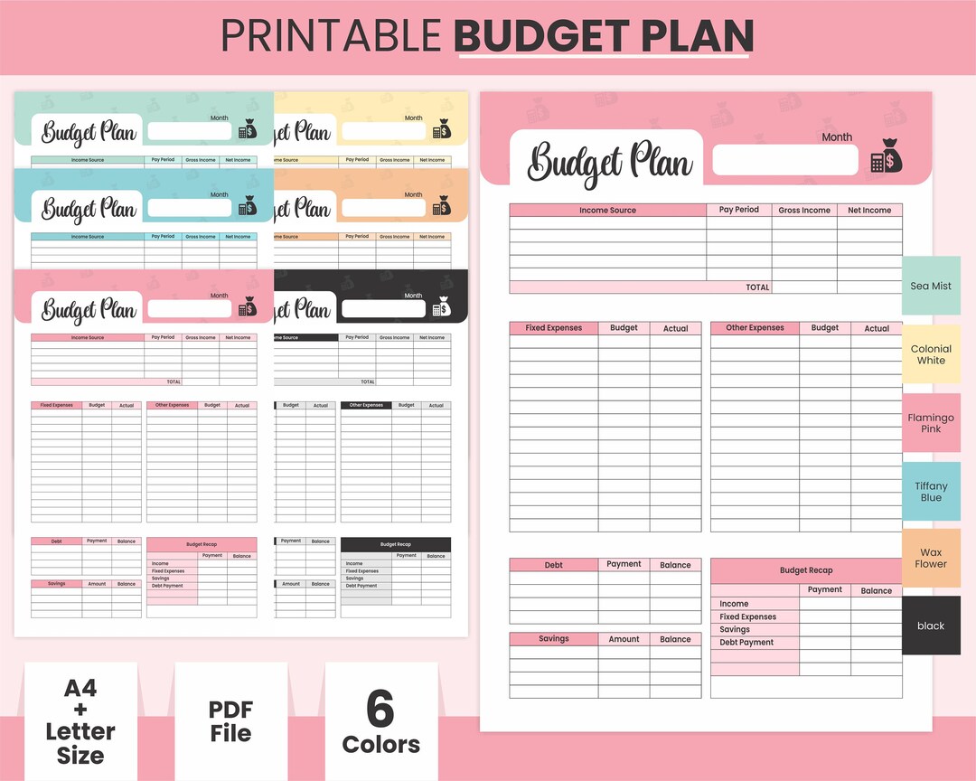 Printable Daily Budget Plan, Money Budget Planning, Expense Tracking ...